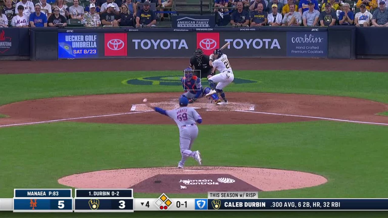 Caleb Durbin grounds out, second baseman Brett Baty to first baseman ...