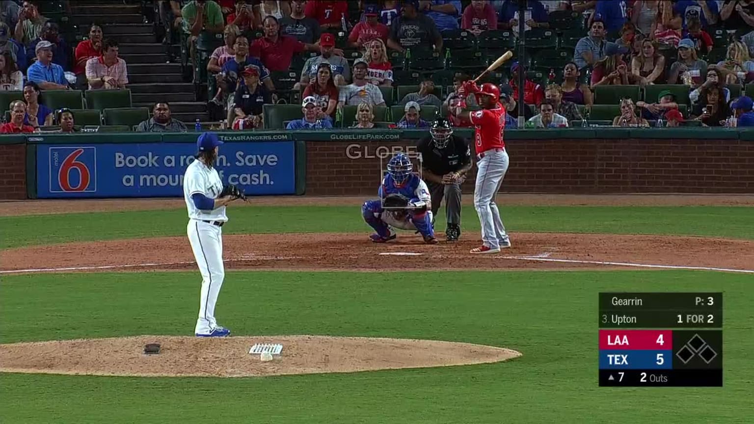 Justin Upton hit by pitch. | 08/17/2018 | MLB.com