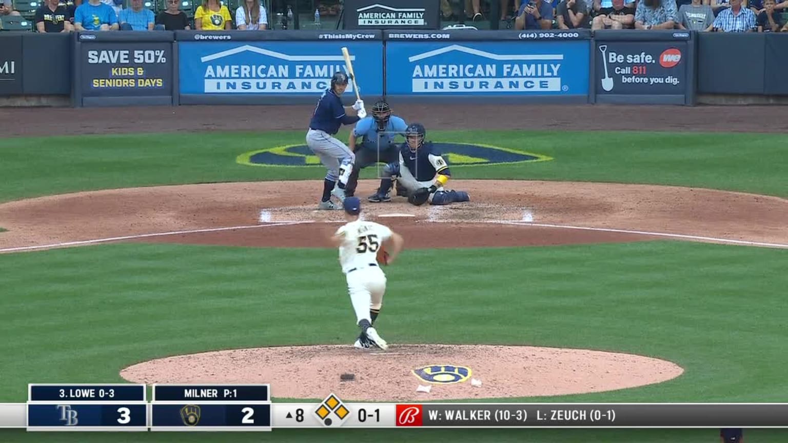 Hoby Milner Ball In Dirt to Brandon Lowe | 08/10/2022 | MLB.com