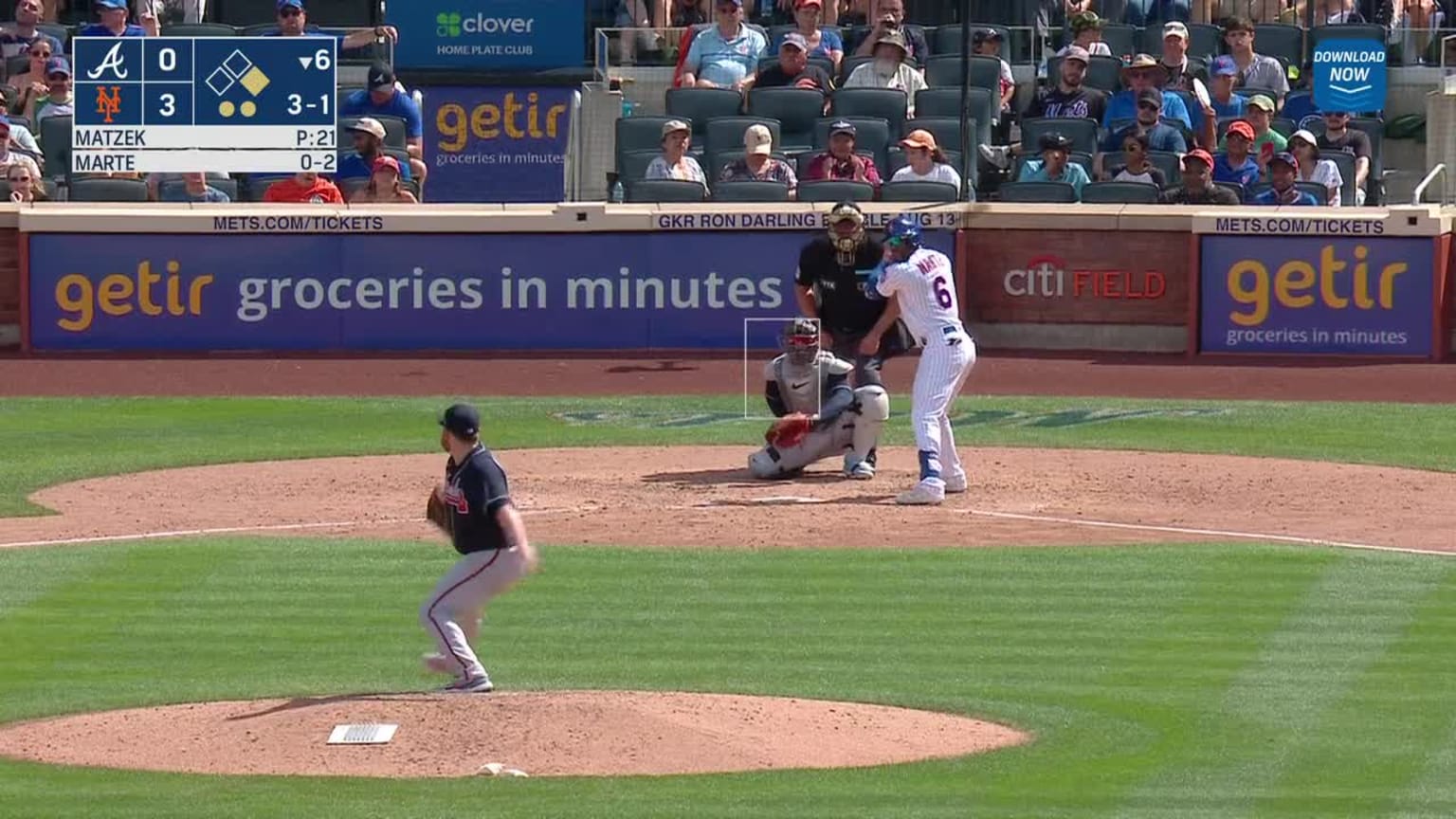 Starling Marte walks. Brandon Nimmo to 2nd. | 08/06/2022 | MLB.com