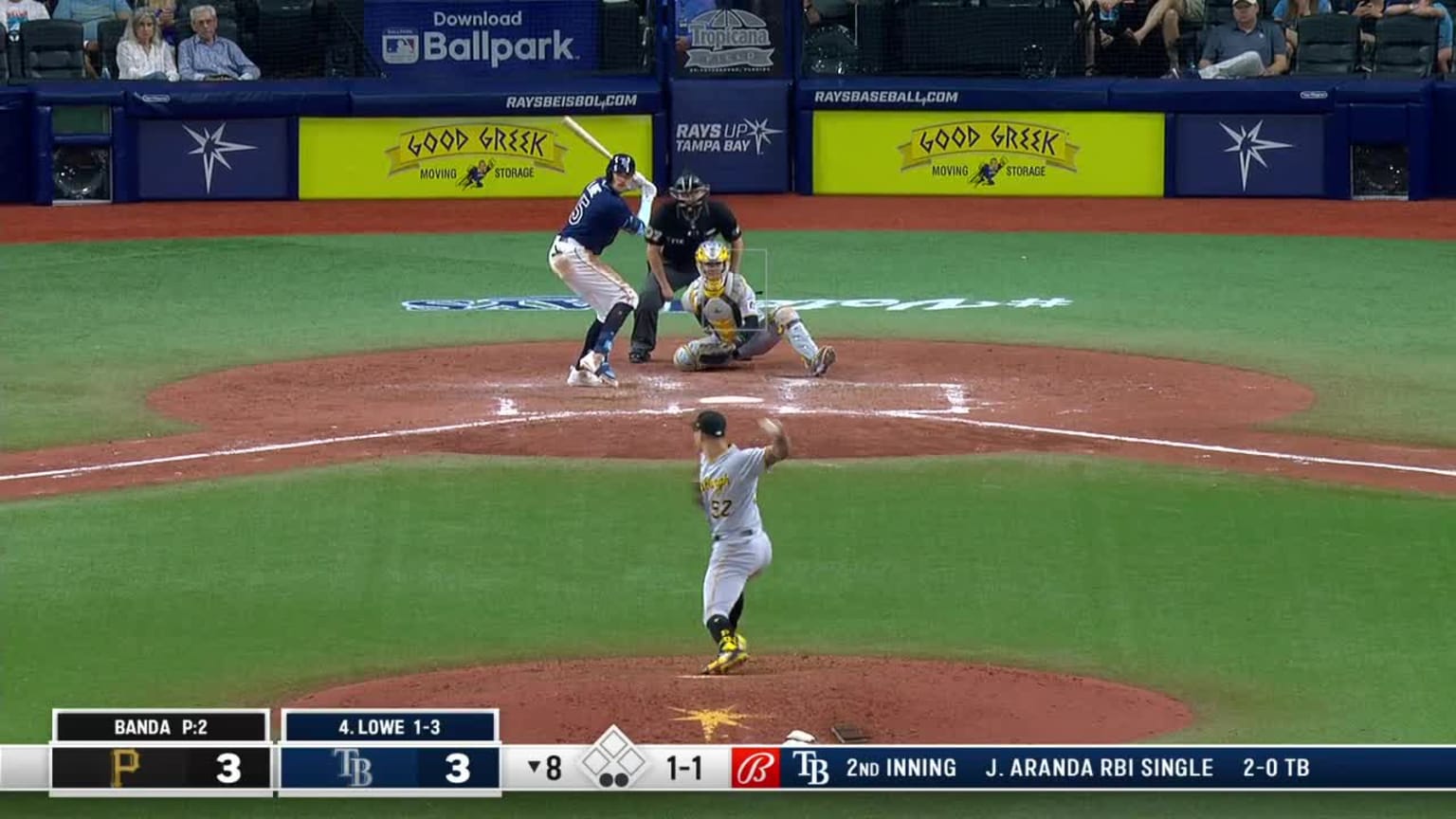 Anthony Banda Called Strike to Josh Lowe | 06/24/2022 | MLB.com