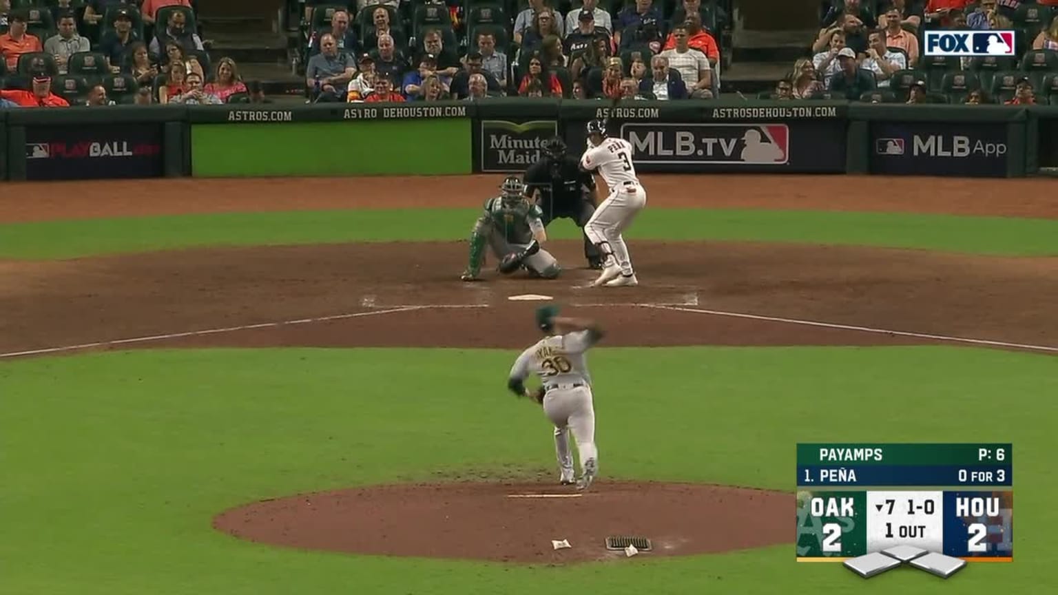 Jeremy Pena singles on a ground ball to pitcher Joel Payamps. | 09/15 ...