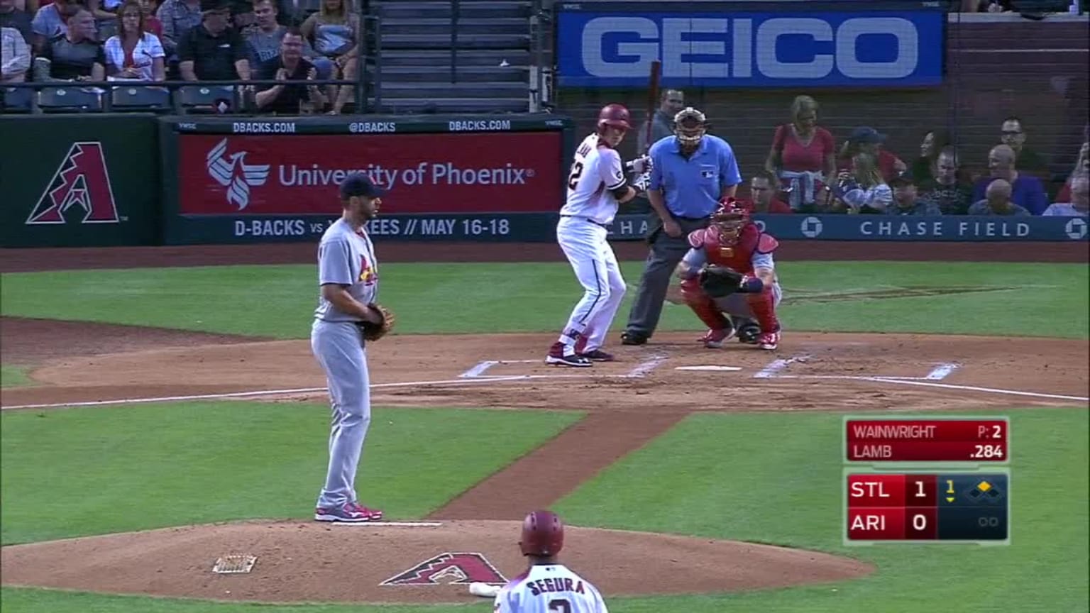Adam Wainwright Ball to Jake Lamb | 04/27/2016 | Atlanta Braves