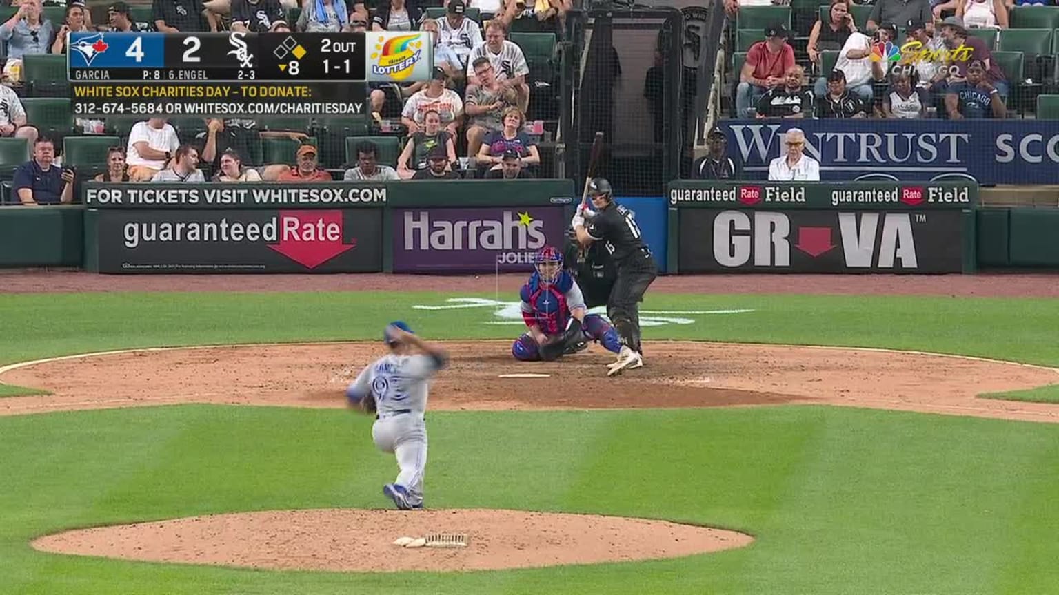Adam Engel singles on a ground ball to center fielder Bradley Zimmer ...