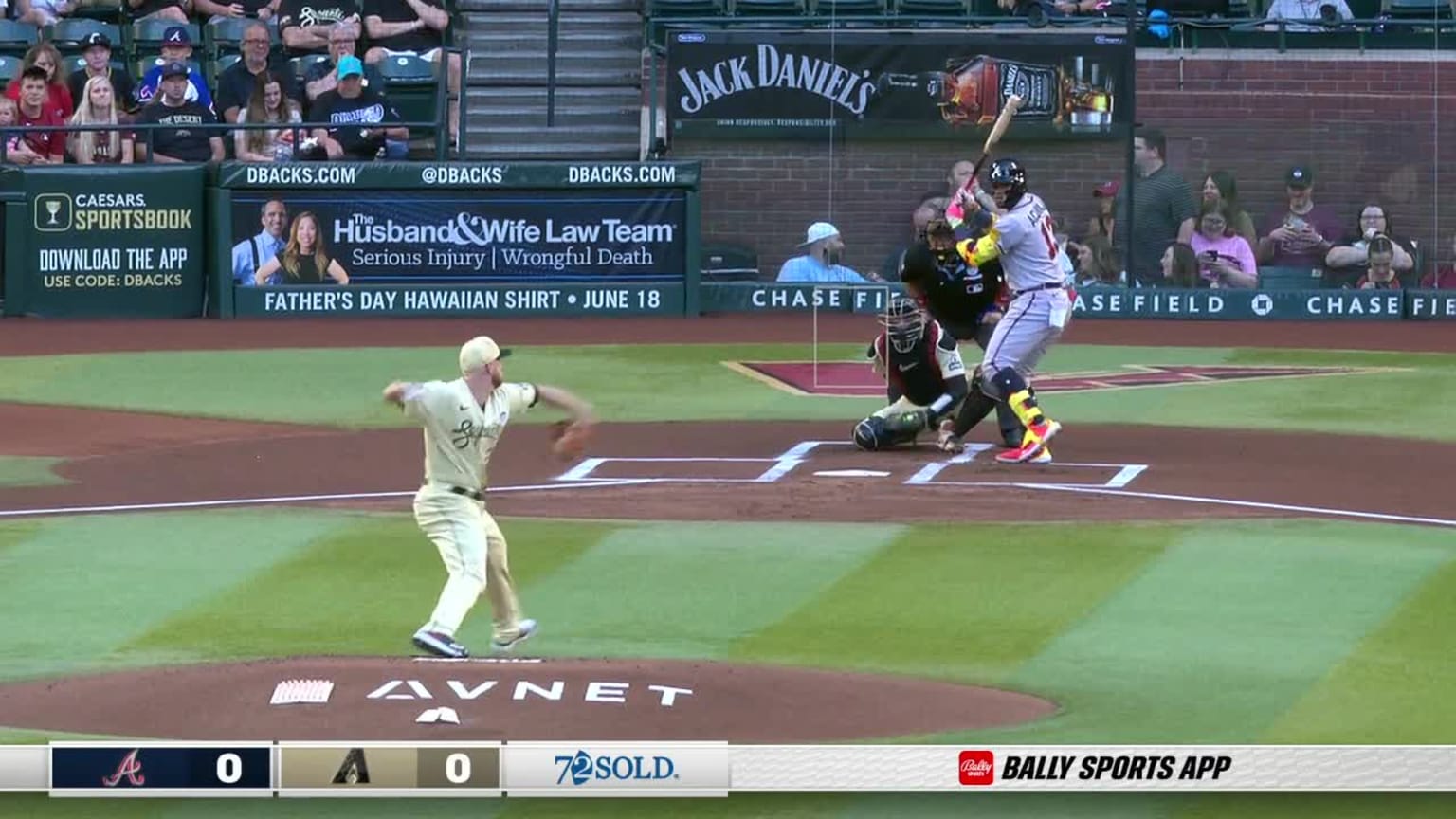 Ronald Acuna Jr. singles on a soft ground ball to shortstop Nick Ahmed ...