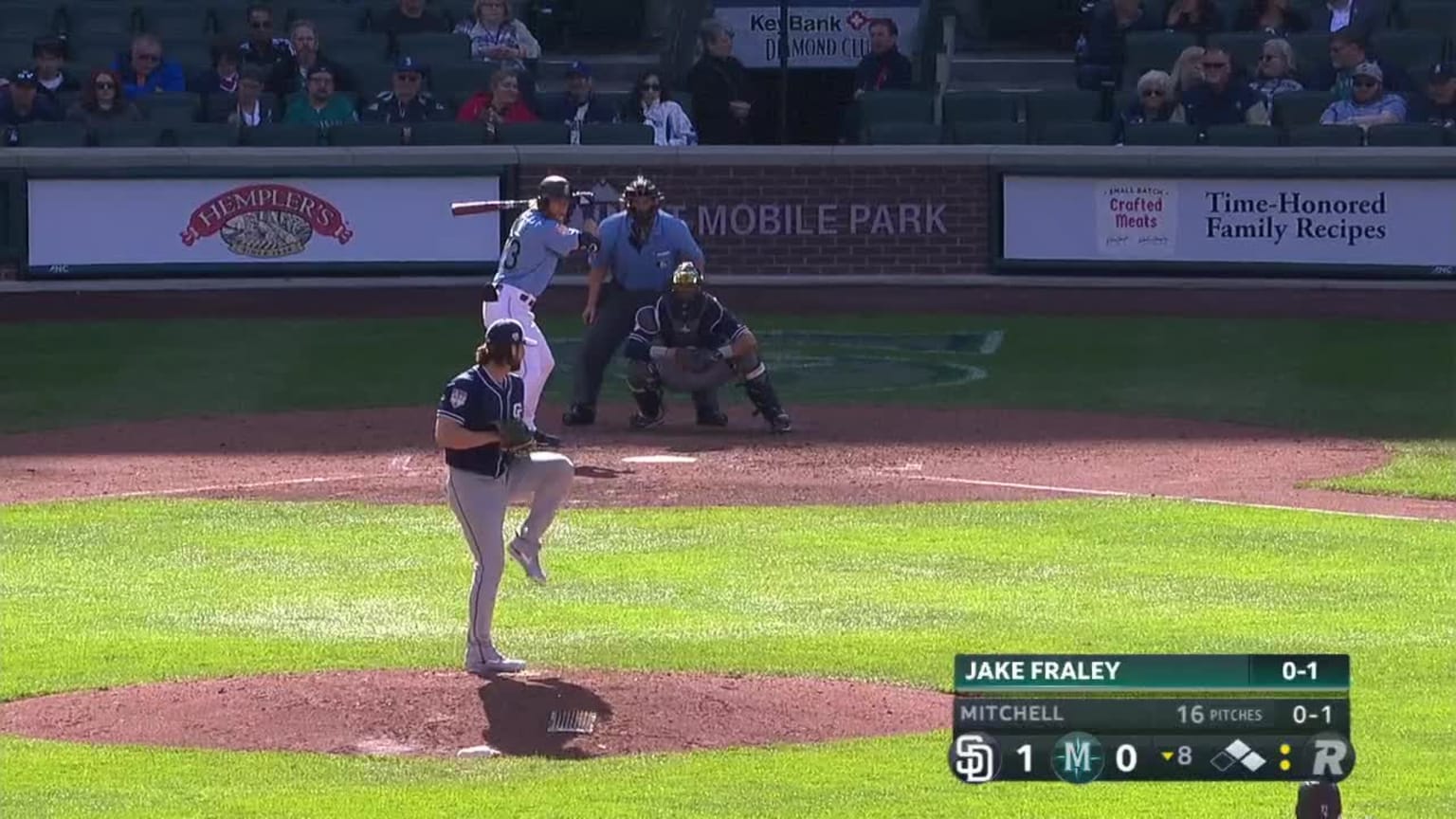 Bryan Mitchell Called Strike to Jake Fraley | Toronto Blue Jays