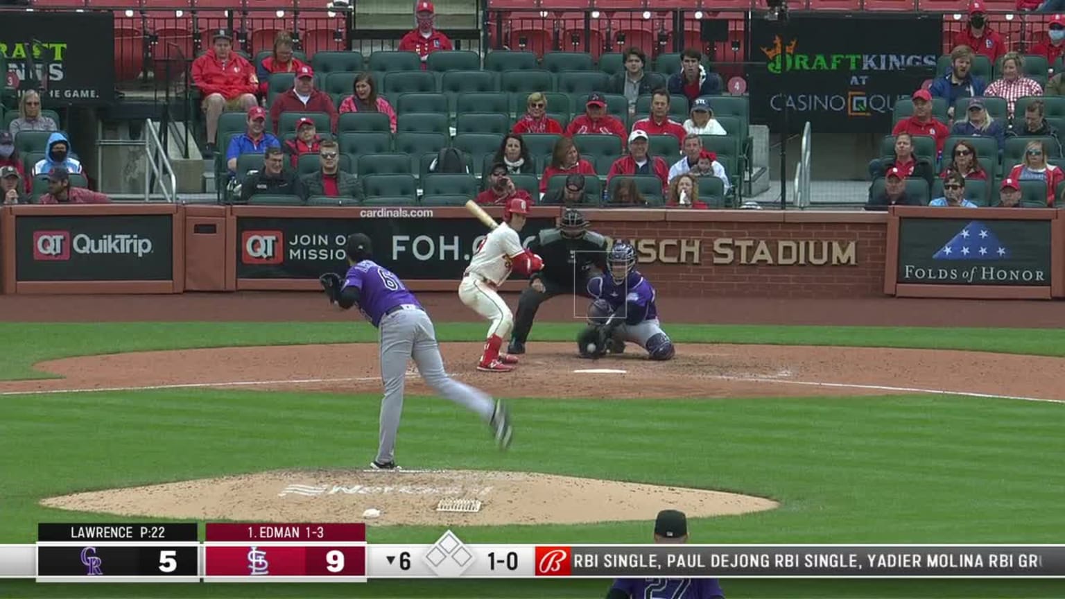 Justin Lawrence Ball to Tommy Edman | 05/08/2021 | MLB.com