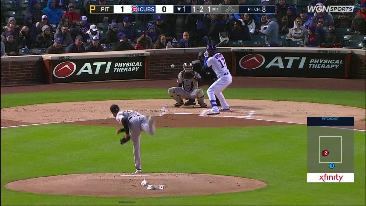 Jordan Lyles Ball to Kris Bryant | 04/10/2019 | Cincinnati Reds