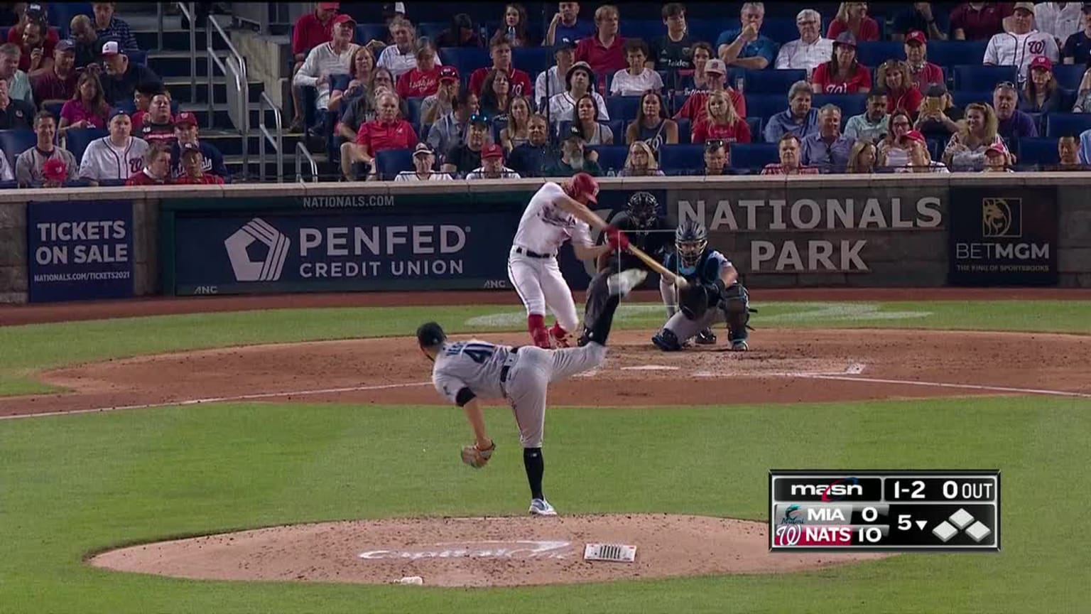 Andrew Stevenson lines out to center fielder Monte Harrison. | 07/19 ...