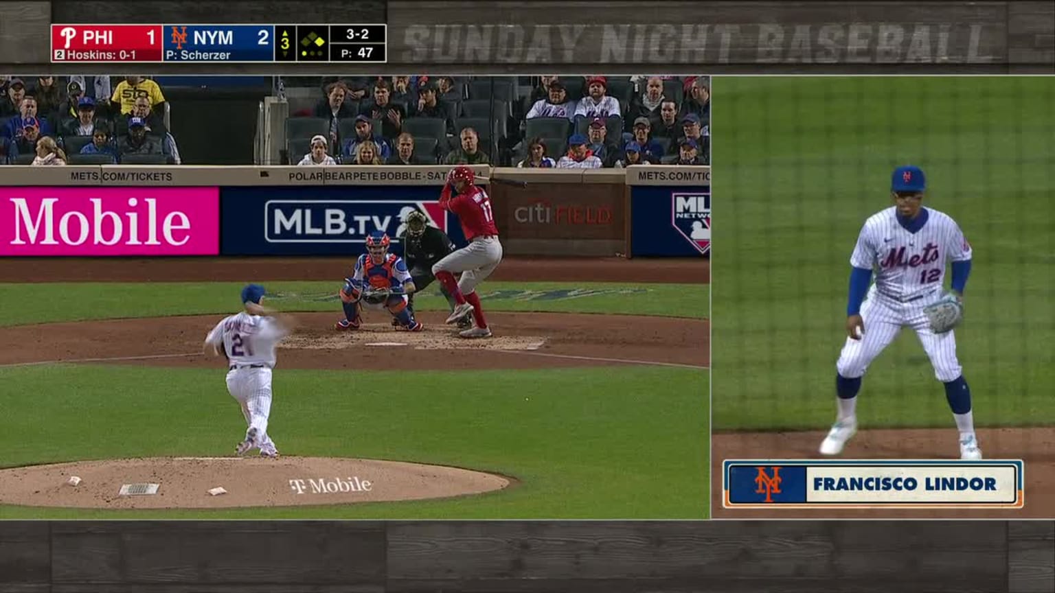 Rhys Hoskins grounds into a double play, shortstop Francisco Lindor to ...