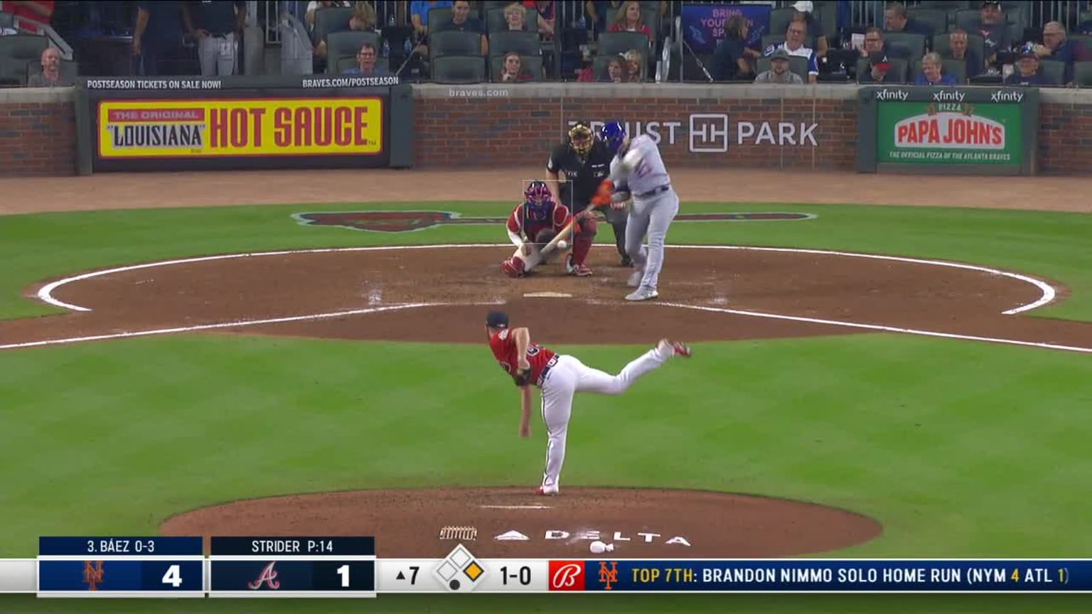 Spencer Strider Foul to Javier Baez | 10/01/2021 | Cleveland Guardians