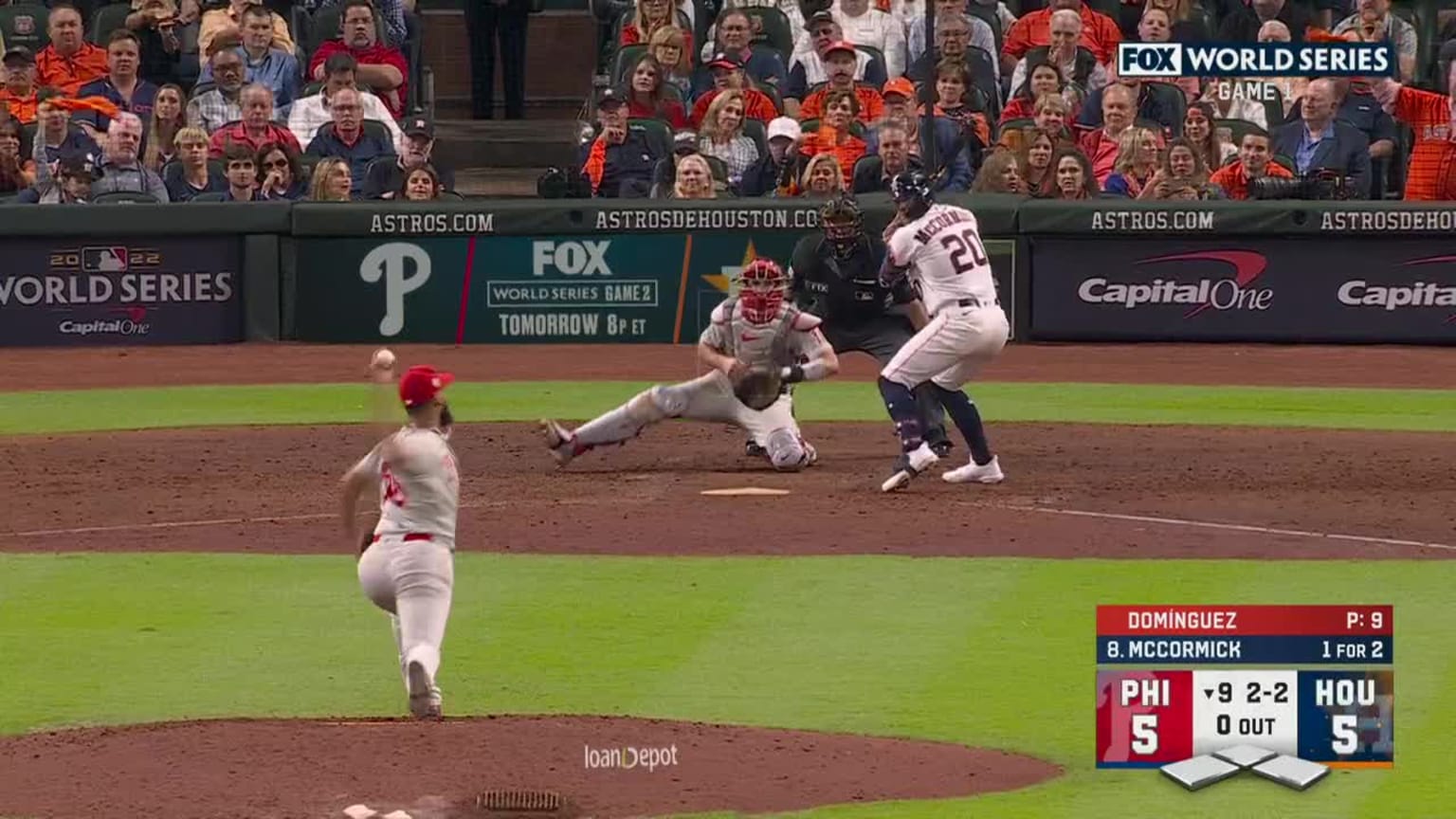 Chas McCormick strikes out swinging. | 10/28/2022 | Philadelphia Phillies