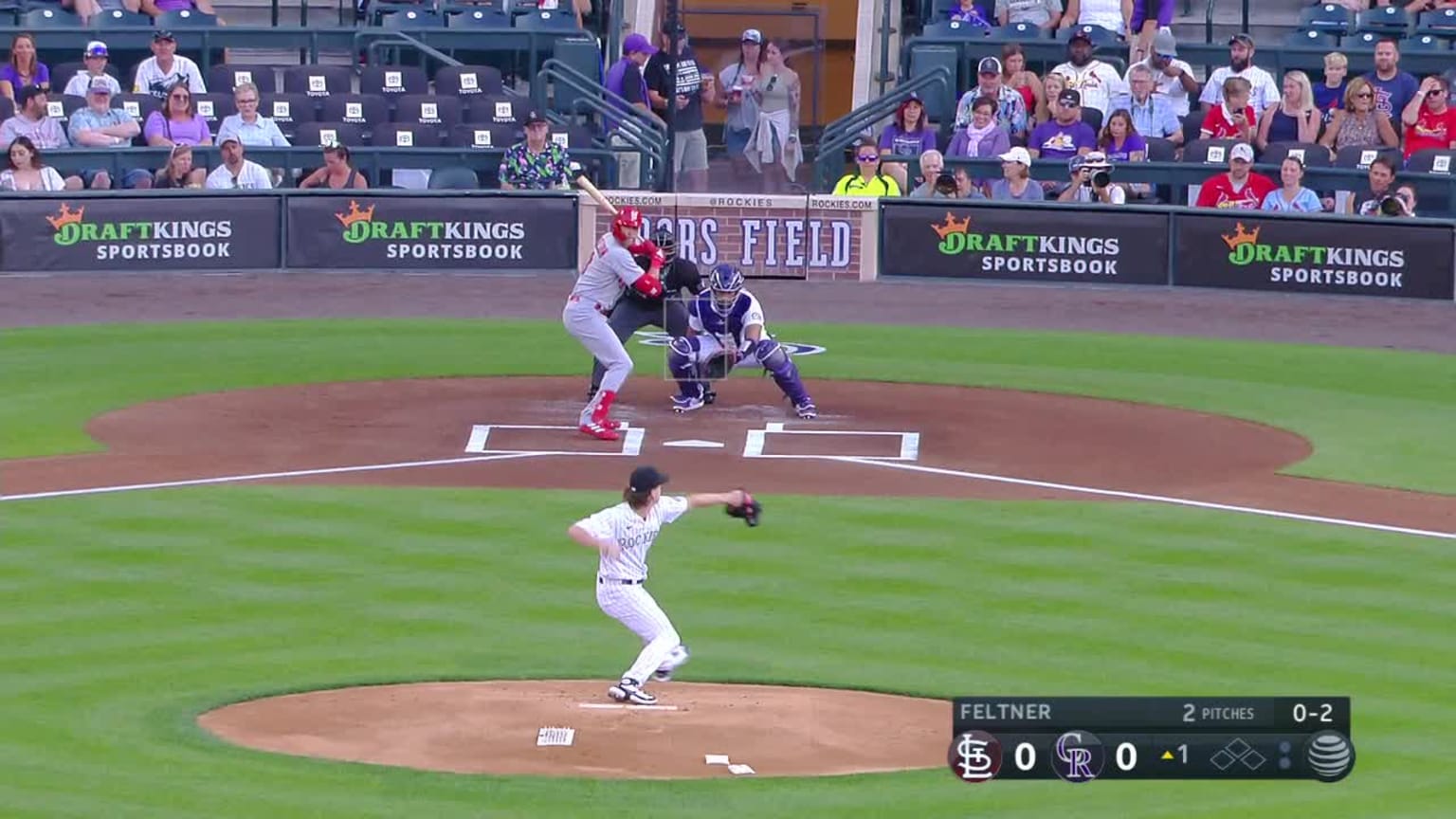 Dylan Carlson strikes out swinging, catcher Elias Diaz to first baseman ...