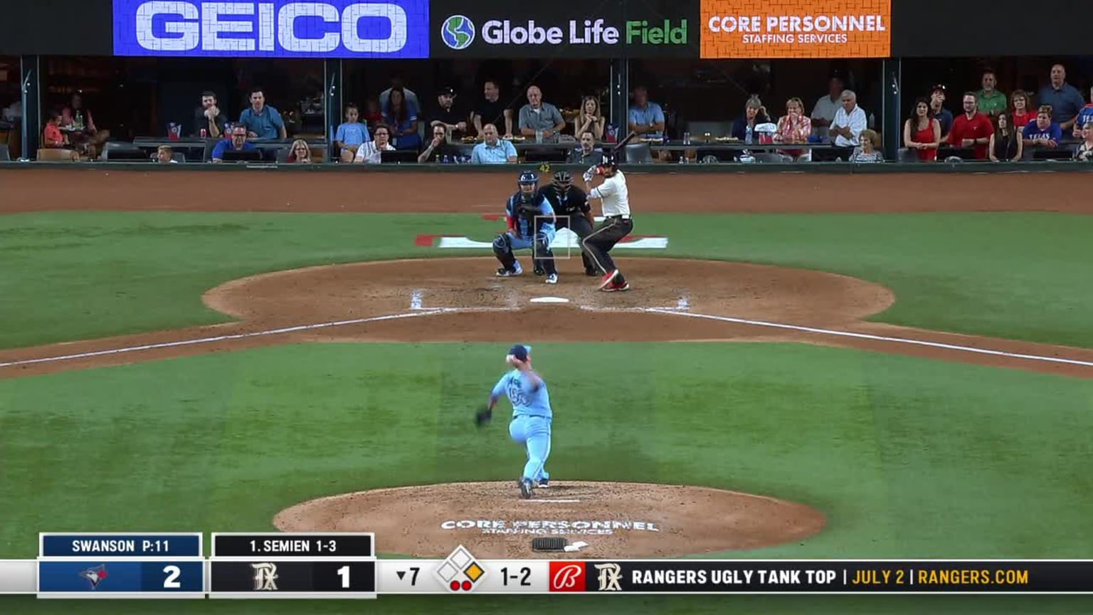 Erik Swanson Ball to Marcus Semien | 06/16/2023 | MLB.com