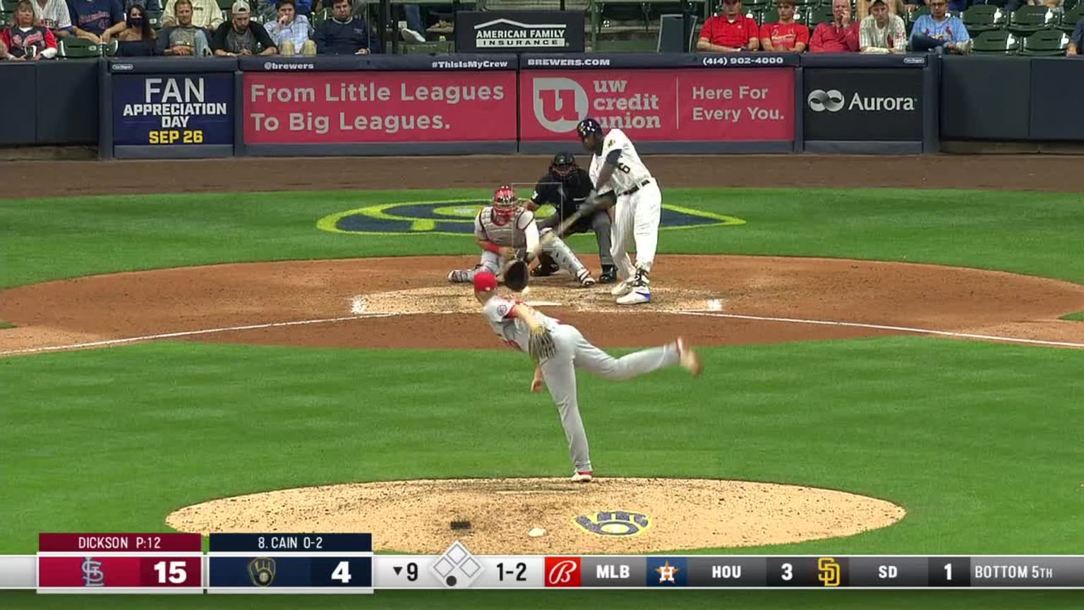 Brandon Dickson Ball to Lorenzo Cain | 09/03/2021 | New York Yankees