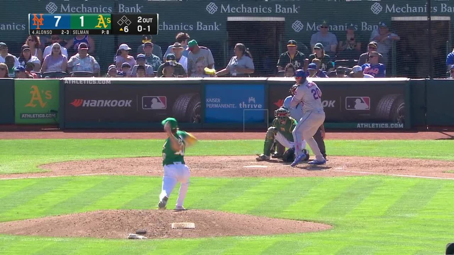 Pete Alonso doubles (26) on a fly ball to right fielder Conner Capel ...