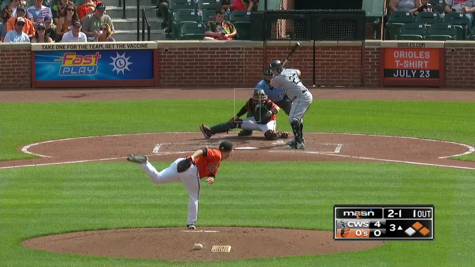 Keegan Akin Ball to Andrew Vaughn | 07/10/2021 | Chicago White Sox