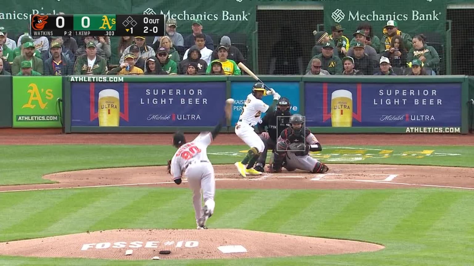 Spenser Watkins Called Strike to Tony Kemp | 04/18/2022 | Atlanta Braves