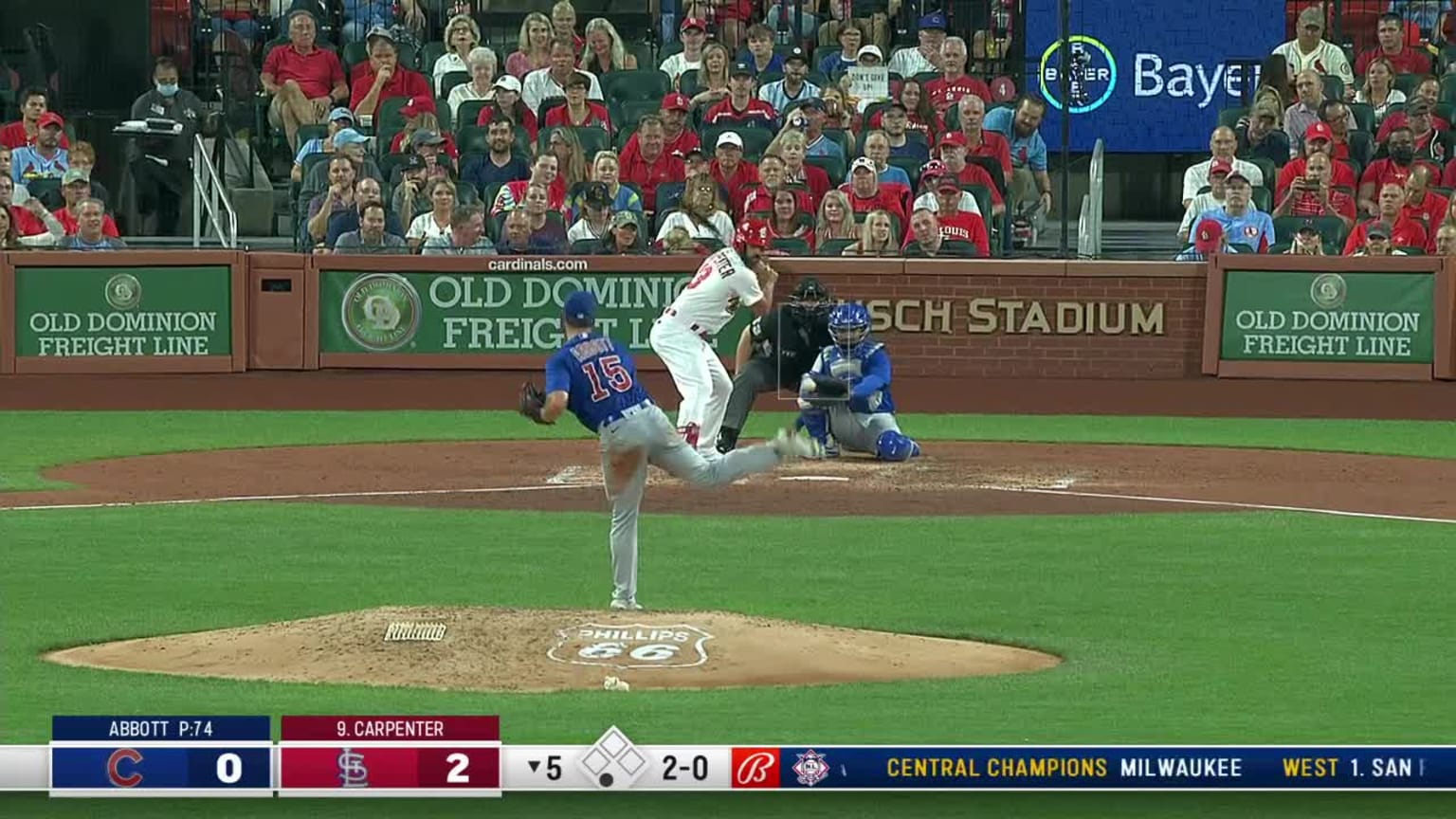 Cory Abbott Called Strike to Matt Carpenter | 10/01/2021 | Chicago Cubs