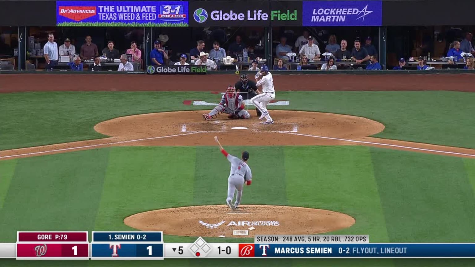 Marcus Semien triples (1) on a sharp line drive to right fielder Eddie ...