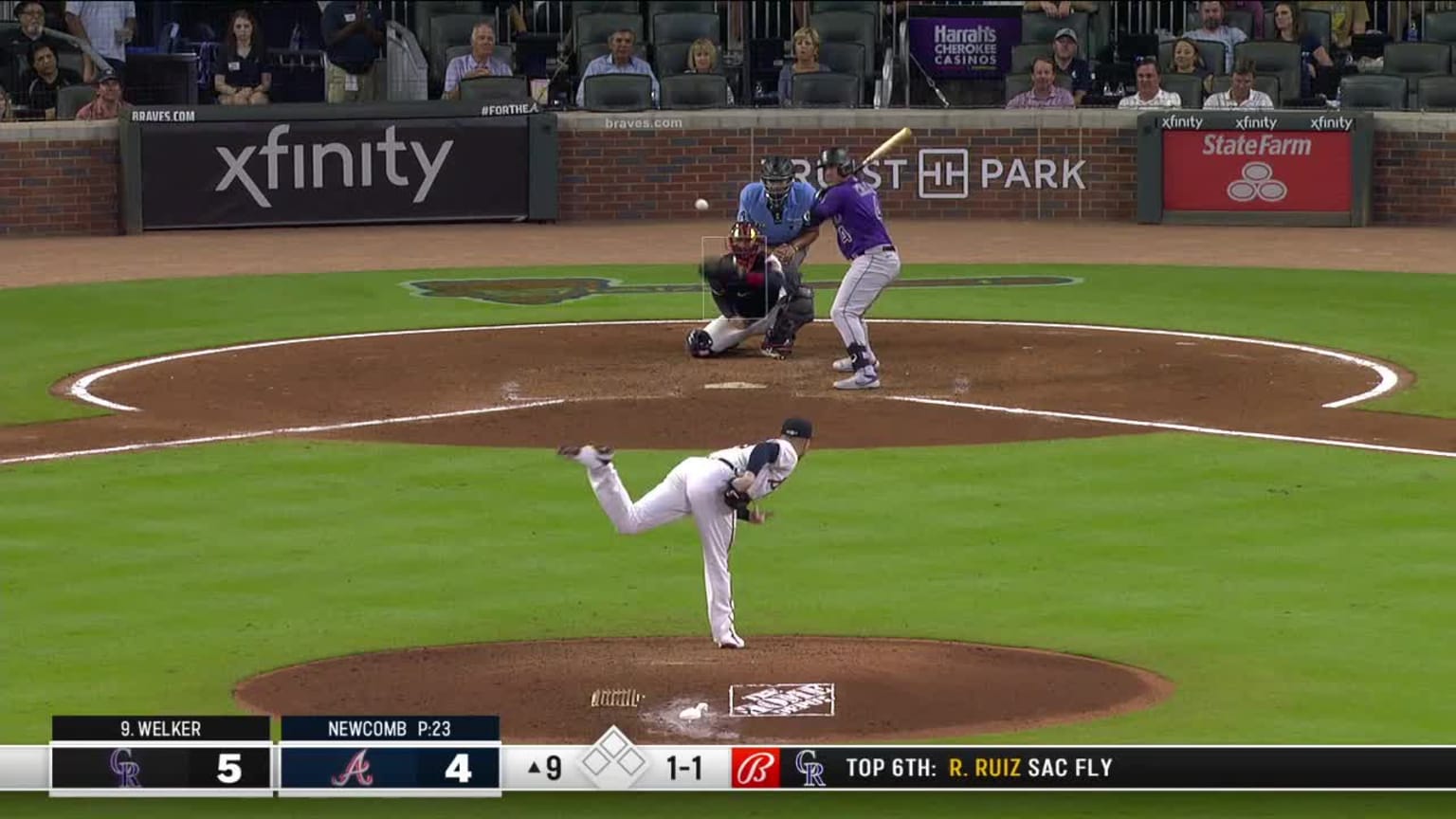 Sean Newcomb Ball to Colton Welker | 09/14/2021 | Philadelphia Phillies