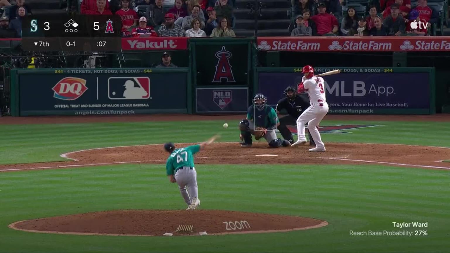 Matt Brash Ball to Taylor Ward | 06/09/2023 | MLB.com