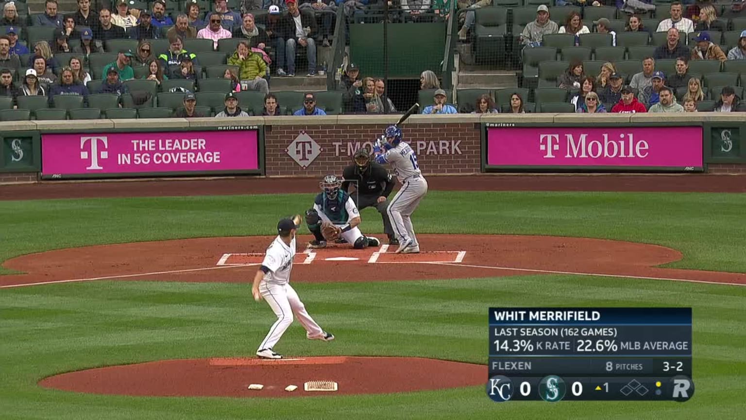 Chris Flexen Foul to Whit Merrifield | 04/22/2022 | Milwaukee Brewers