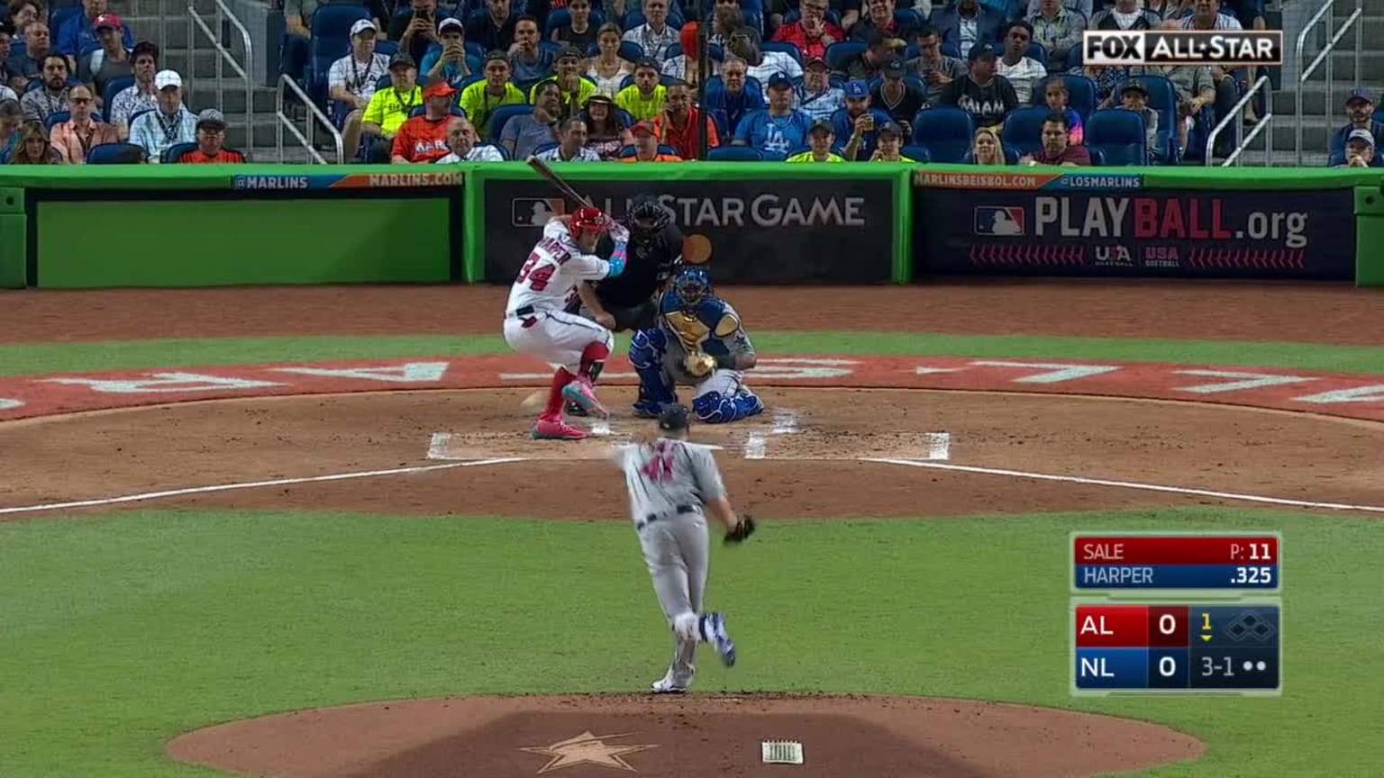 Bryce Harper singles on a line drive to left fielder George Springer ...