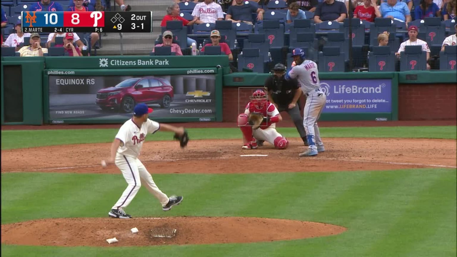 Starling Marte doubles (23) on a sharp line drive to left fielder Nick ...