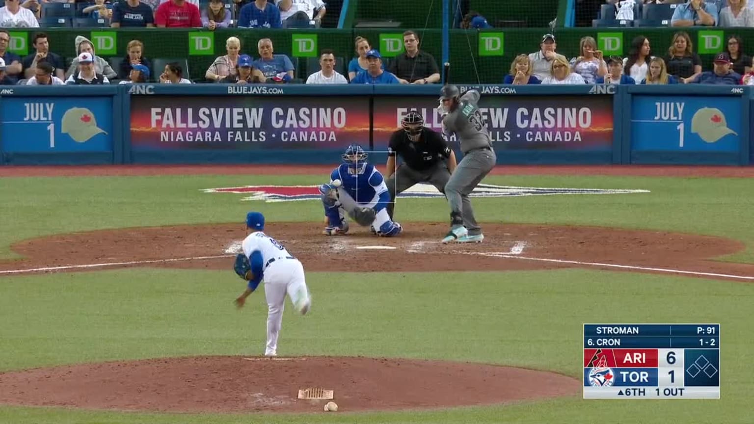 Marcus Stroman Called Strike to Kevin Cron | 06/07/2019 | Toronto Blue Jays