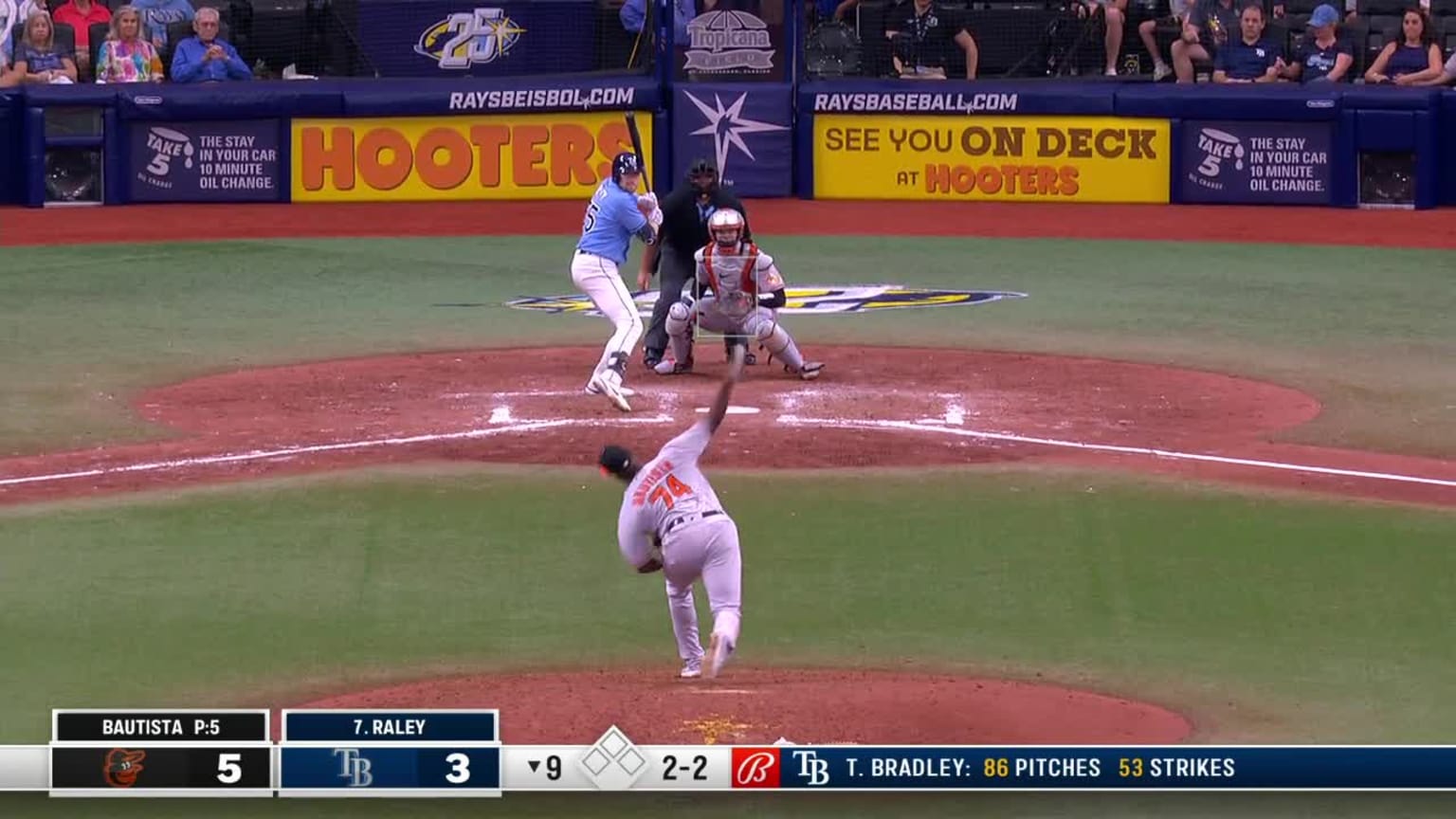 Luke Raley strikes out swinging. | 07/23/2023 | Tampa Bay Rays