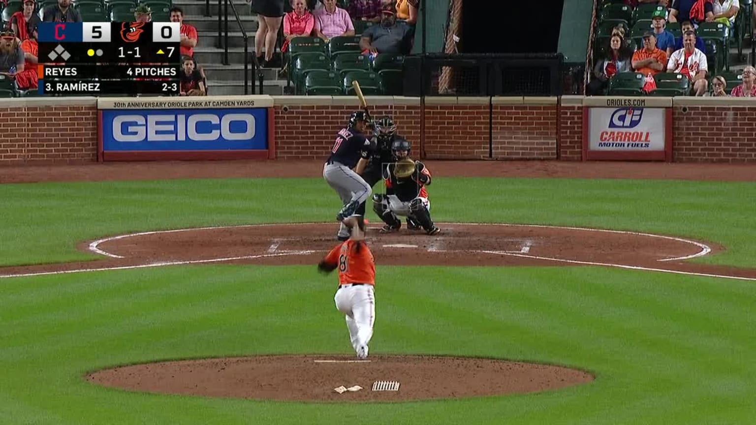 Denyi Reyes Foul to Jose Ramirez | 06/03/2022 | Boston Red Sox