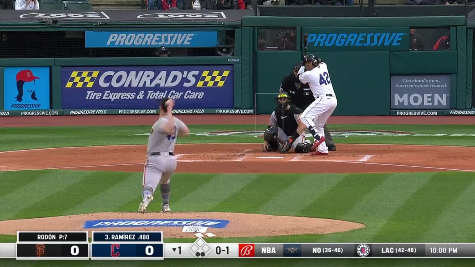 Carlos Rodon Ball to Jose Ramirez | 04/15/2022 | Cleveland Guardians