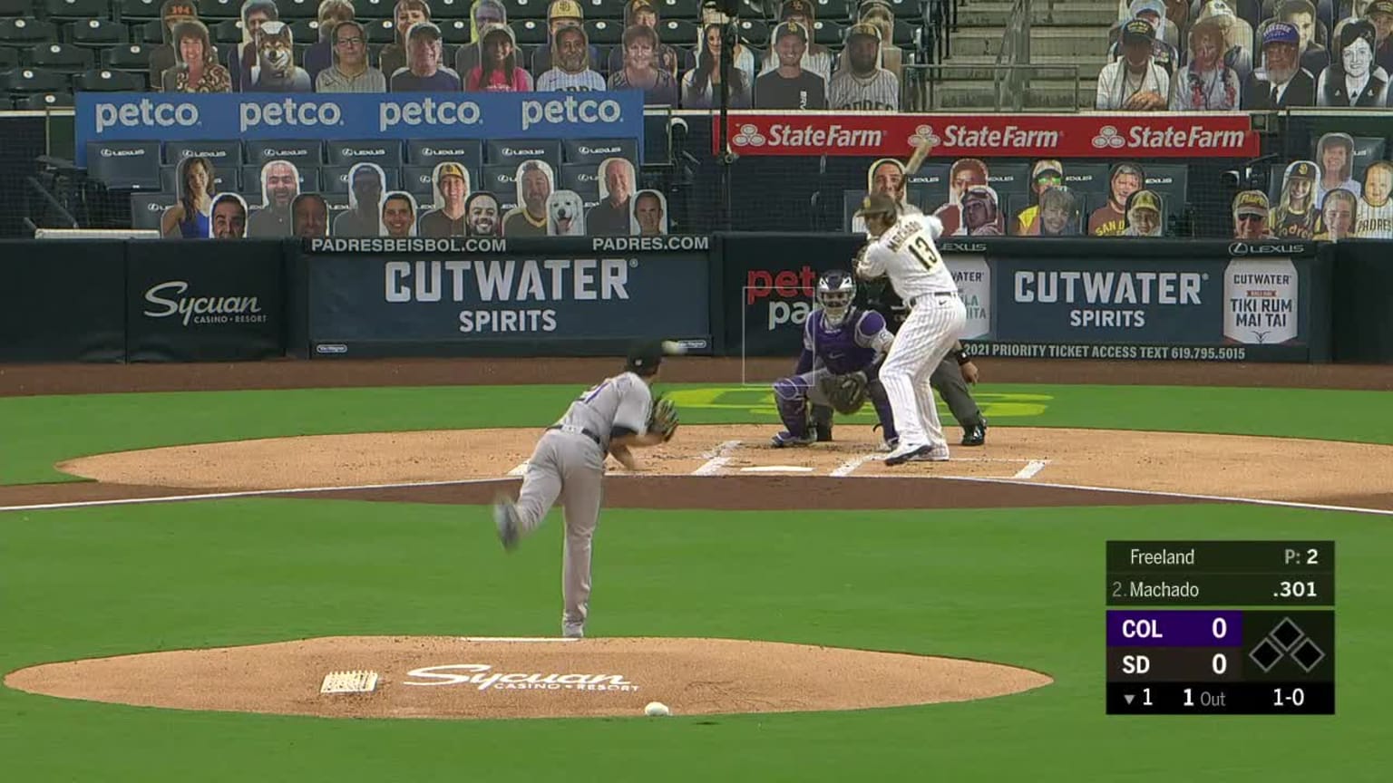 Kyle Freeland Ball to Manny Machado | 09/07/2020 | Detroit Tigers