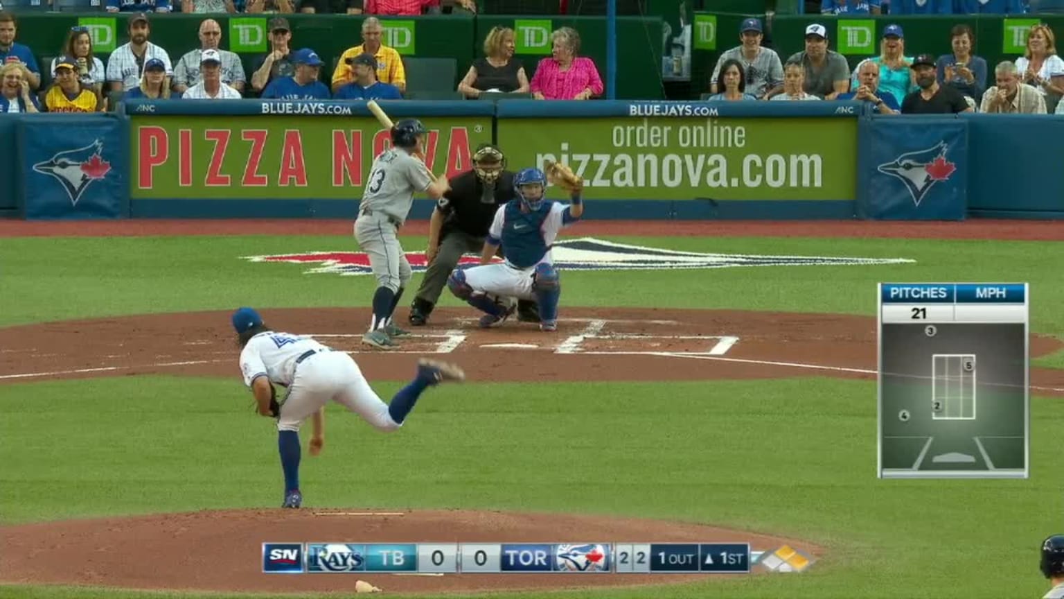 R.A. Dickey Ball to Brad Miller | 08/08/2016 | San Francisco Giants