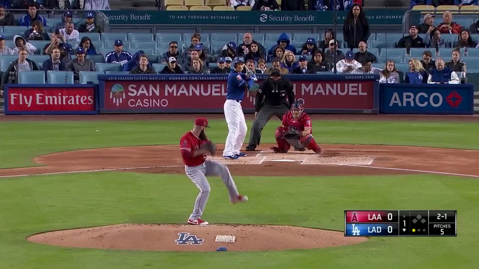 Matt Shoemaker Called Strike to Corey Seager | Los Angeles Dodgers