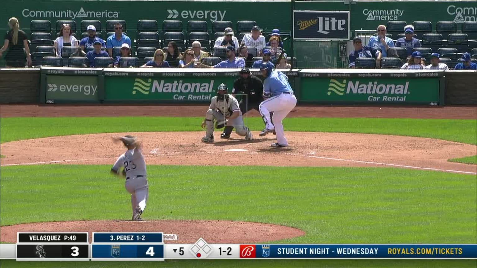 Salvador Perez singles on a ground ball to left fielder AJ Pollock ...