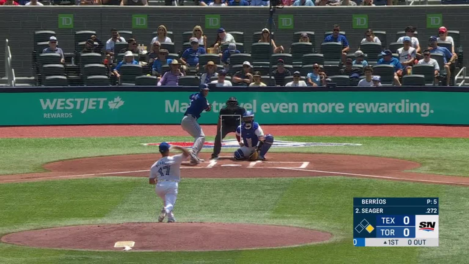 Corey Seager singles on a sharp line drive to center fielder Kevin ...