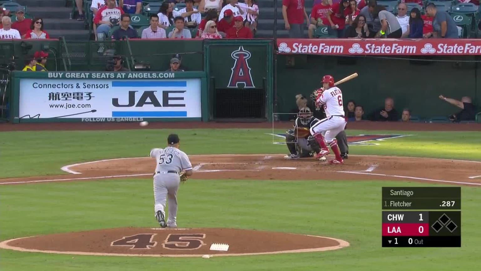 Hector Santiago Called Strike to David Fletcher | 08/17/2019 | Houston ...