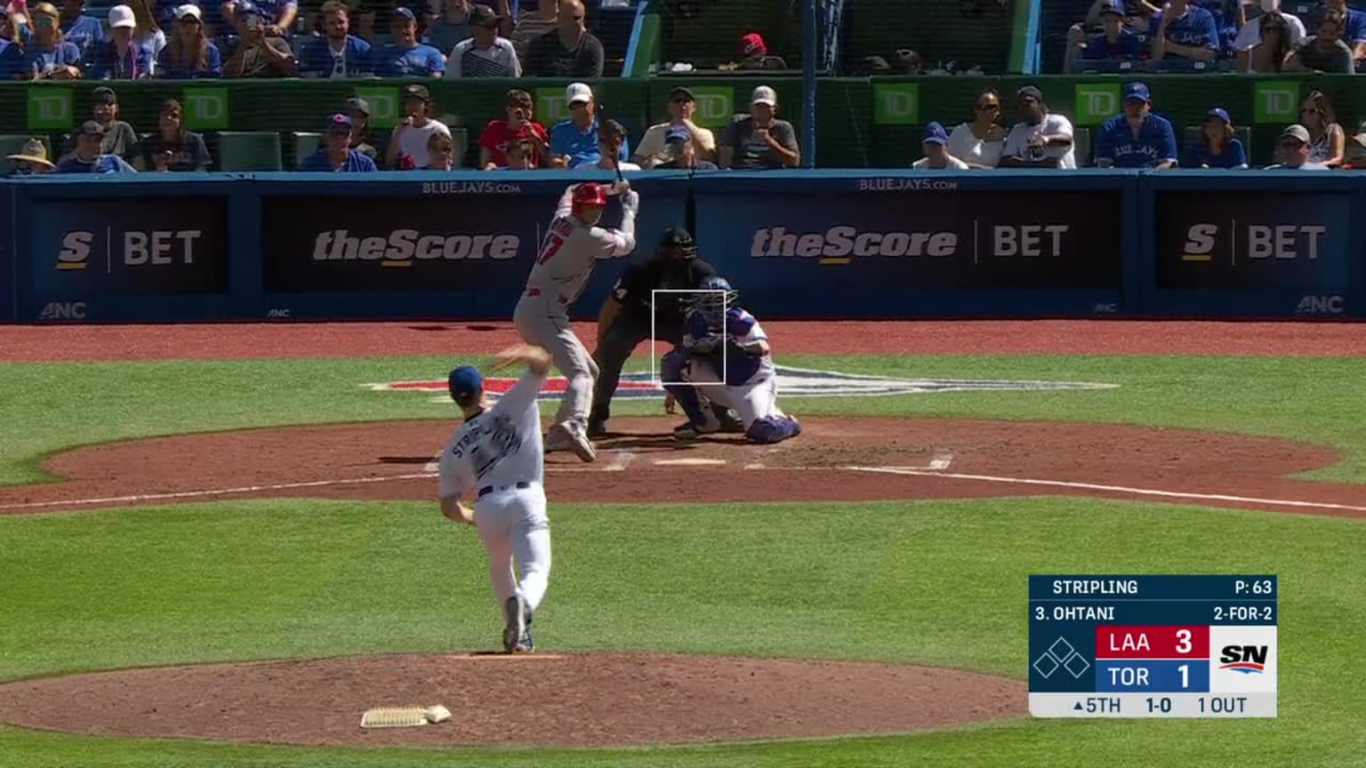 Ross Stripling Foul Tip to Shohei Ohtani | 08/28/2022 | MLB.com