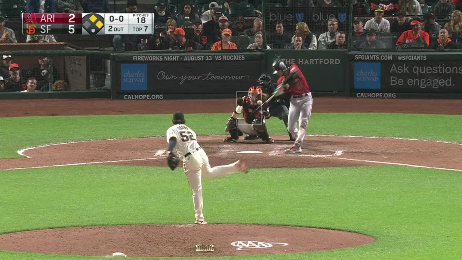 Drew Ellis flies out to left fielder Darin Ruf. | 08/11/2021 | MLB.com