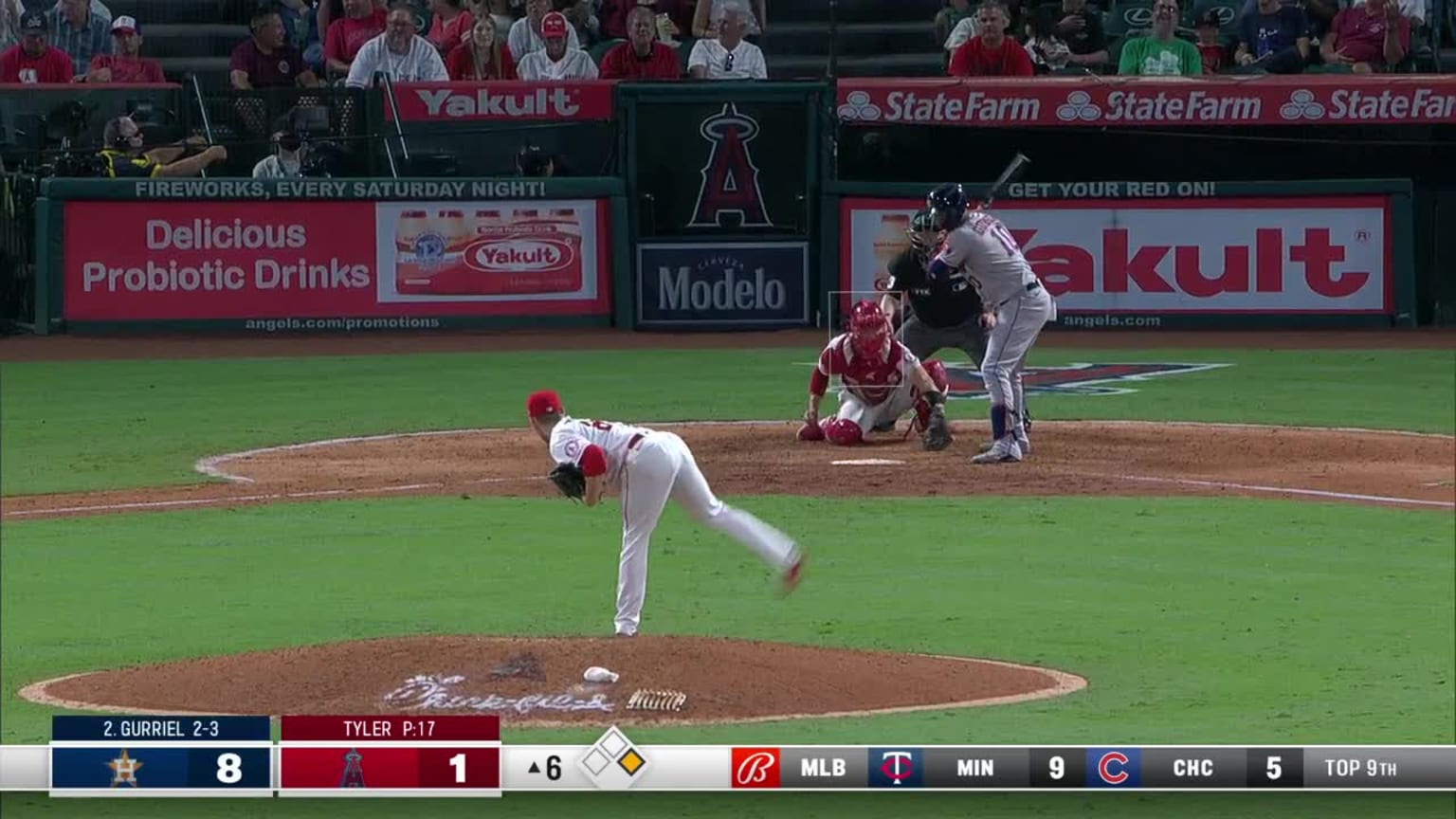 Kyle Tyler Ball to Yuli Gurriel | 09/21/2021 | Los Angeles Angels