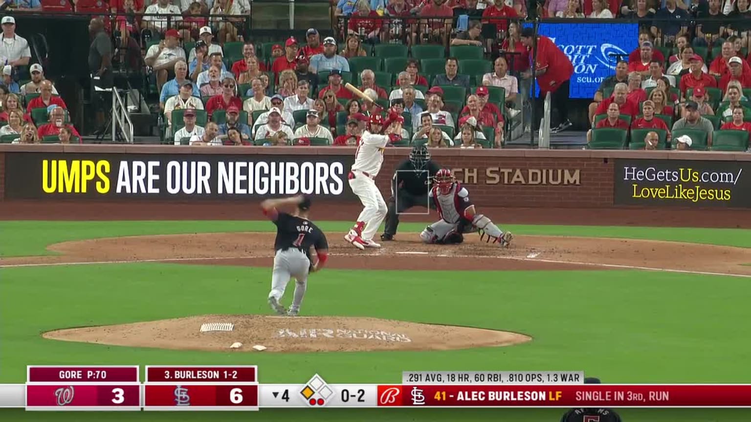 Alec Burleson lines out to center fielder Jacob Young. | 07/26/2024 ...