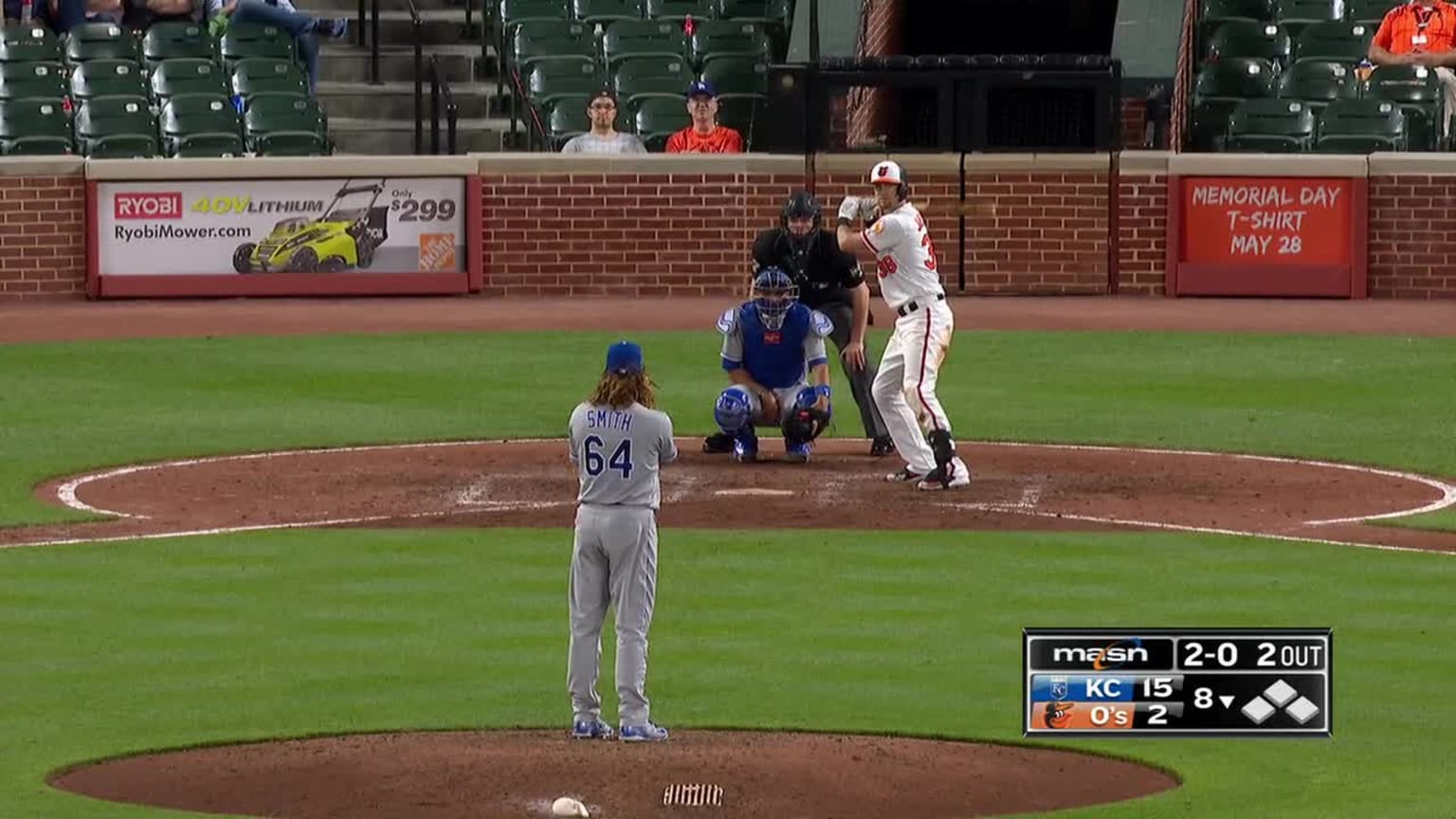 Caleb Joseph homers (1) on a fly ball to left field. | 05/08/2018 | MLB.com