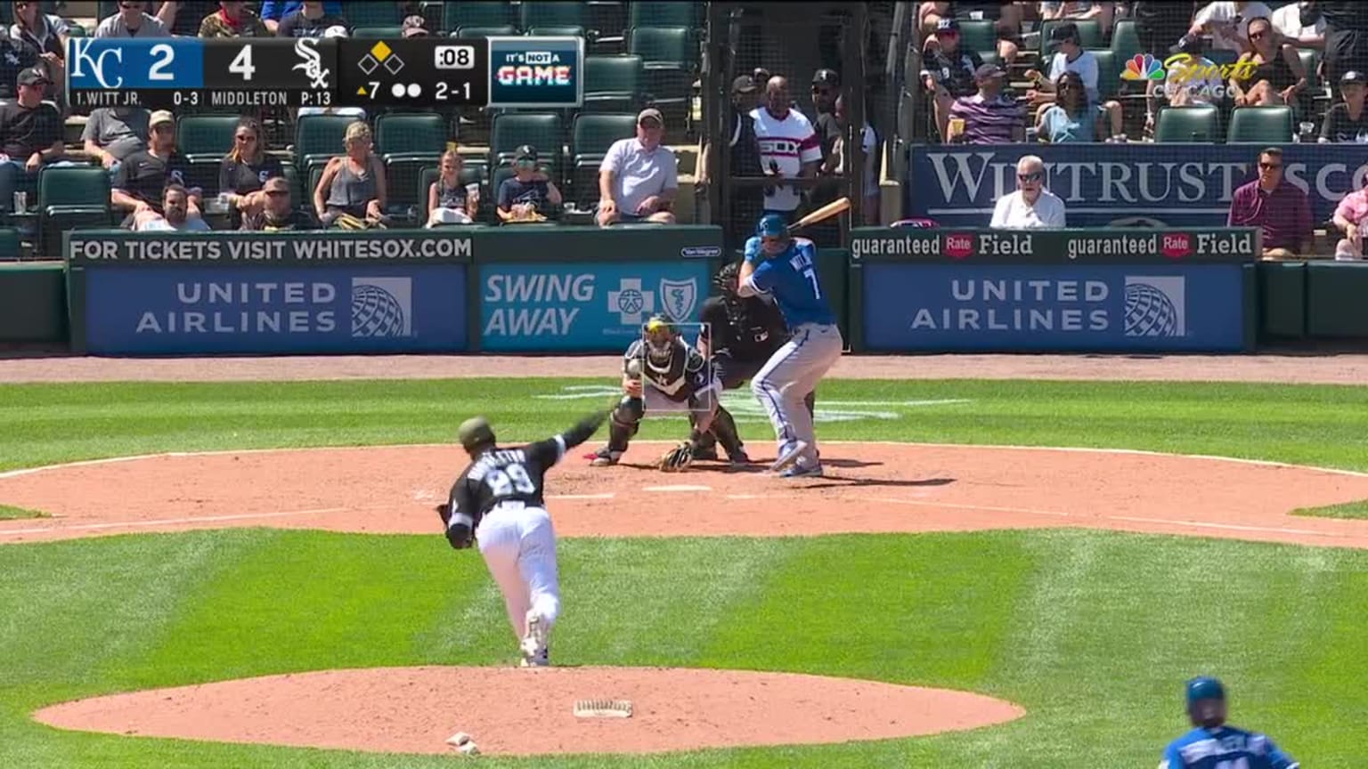 Bobby Witt Jr. grounds out, third baseman Yoan Moncada to first baseman ...