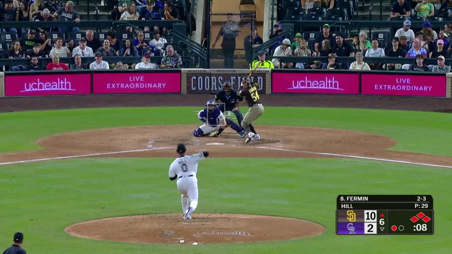 Freddy Fermin grounds into a double play, third baseman Kyle Karros to ...