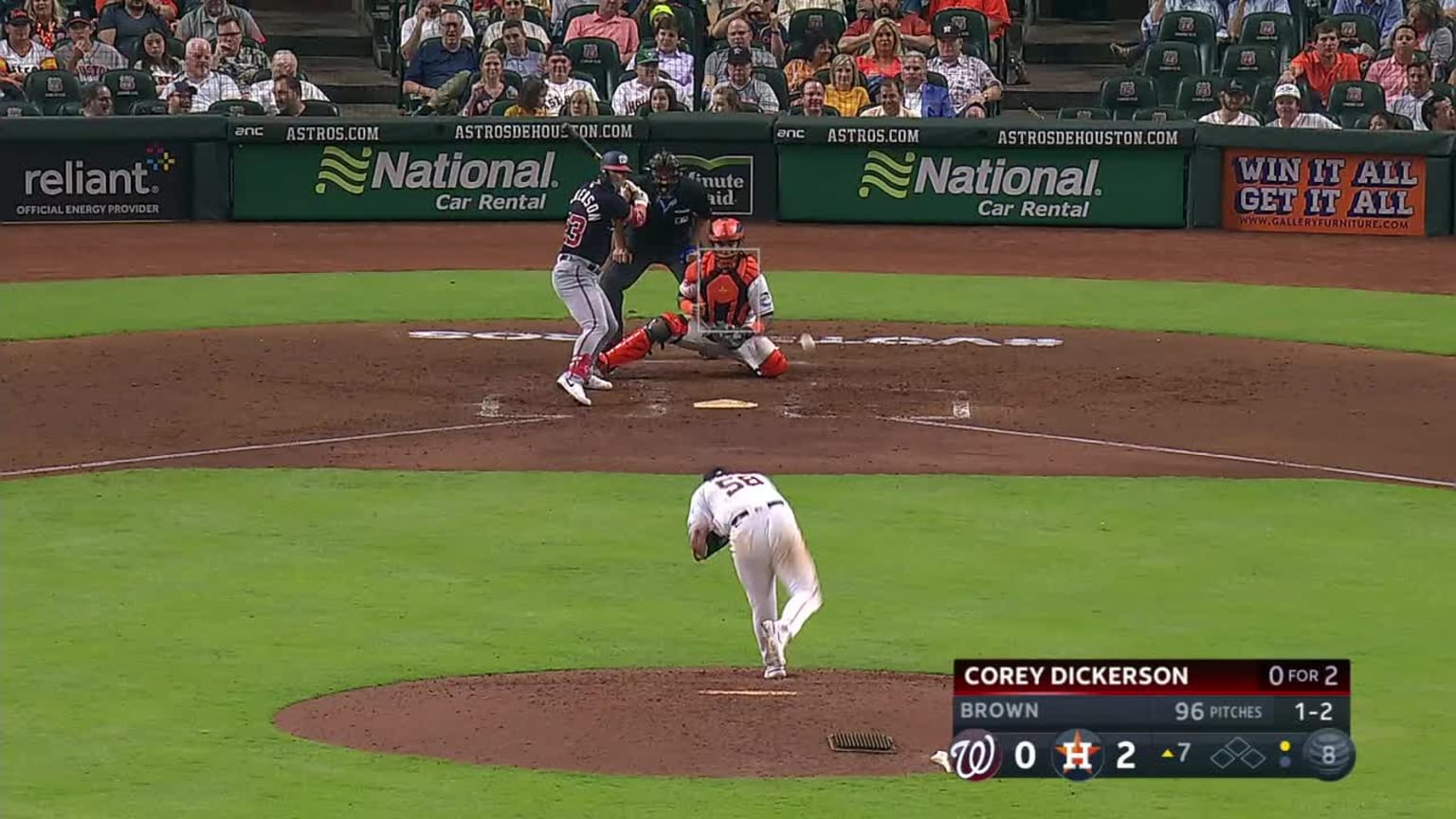 Corey Dickerson singles on a ground ball to shortstop Mauricio Dubon ...