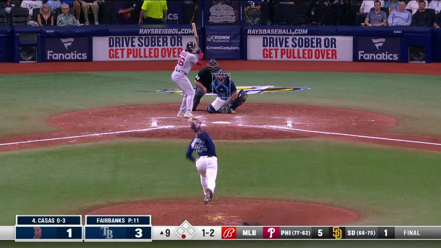 Triston Casas singles on a ground ball to right fielder Luke Raley ...