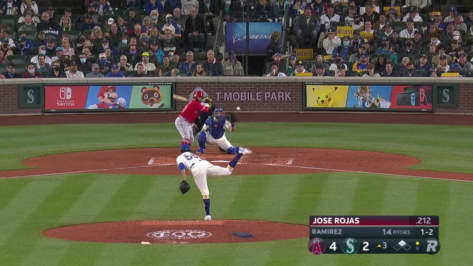 Yohan Ramirez Ball to Jose Rojas | 10/03/2021 | MLB.com
