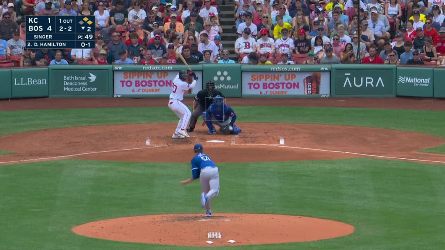 David Hamilton grounds into a double play, second baseman Michael ...